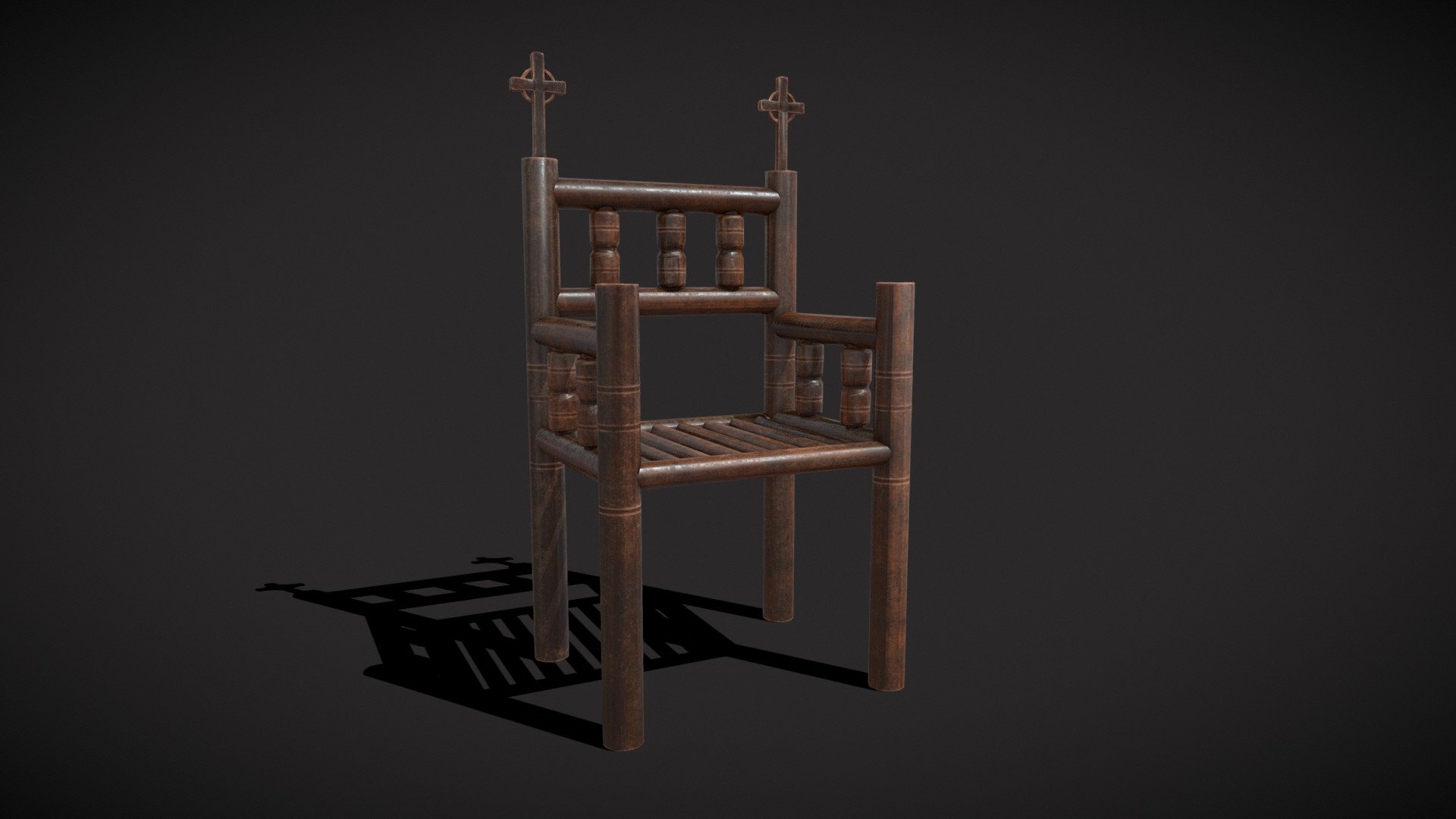 Medieval Elegant Cross Chair - Buy Royalty Free 3D model by ...