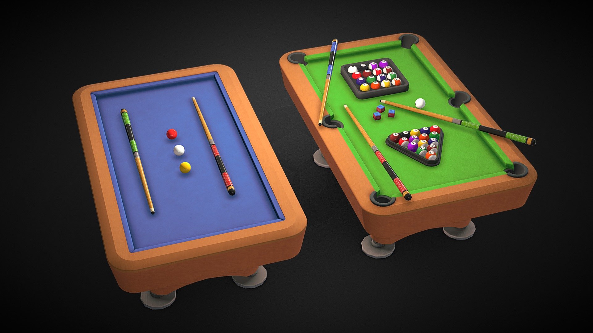 Billard Set - Lowpoly Sport Pack - Buy Royalty Free 3D model by 3DGameObjects [3238d86 ...