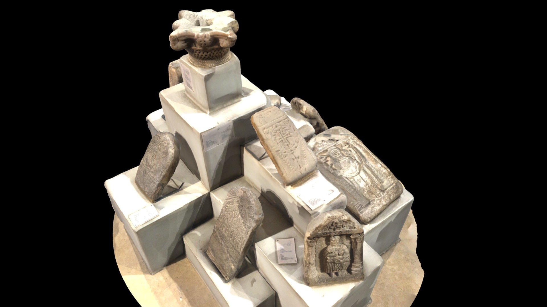 Coptic stone tombs in Coptic museum コプト博物館の墓碑群 - Download Free 3D model ...