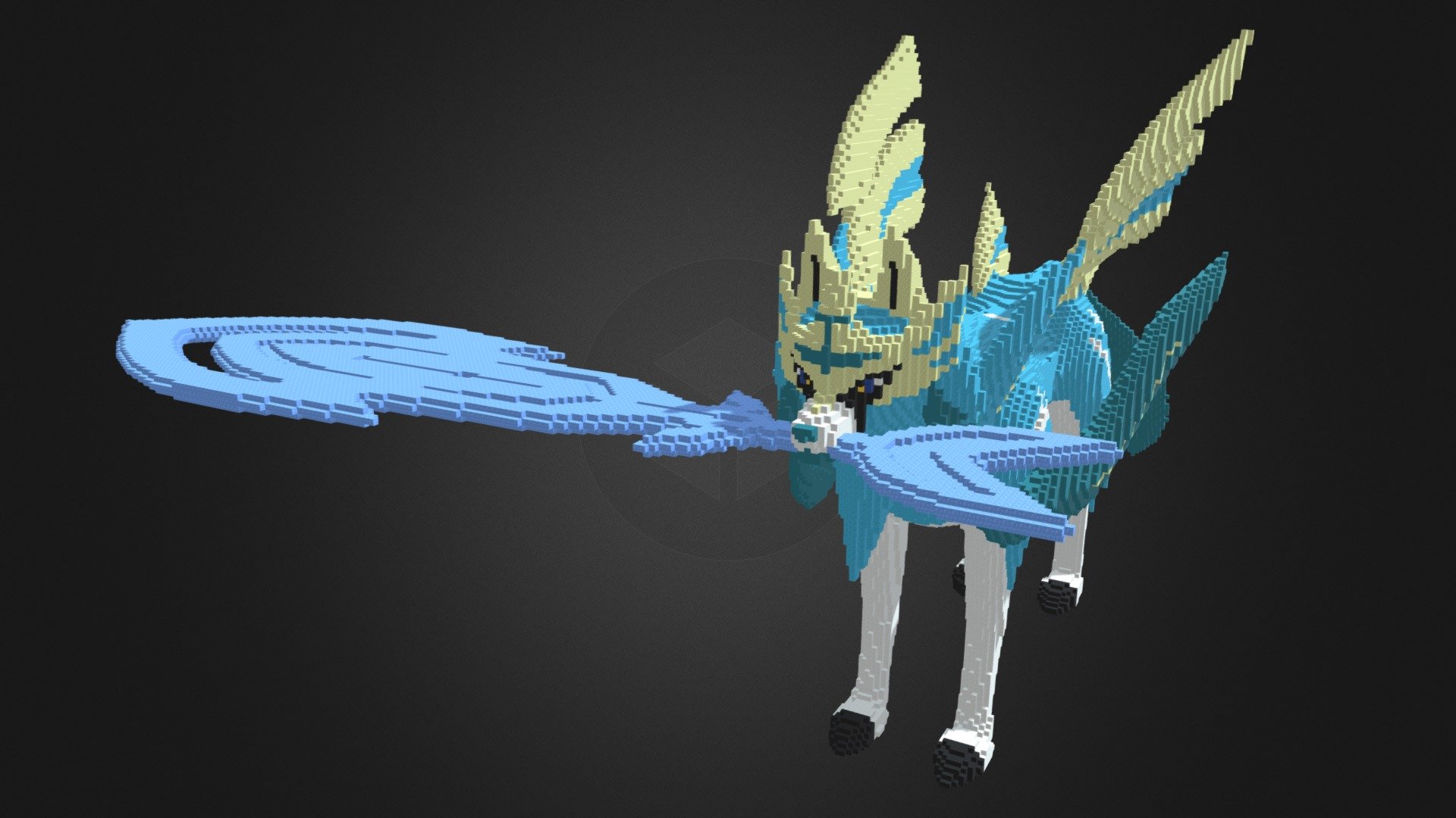 Minecraft Shiny Crowned Zacian Build Schematic - 3D model by JesseTurtles [325338c] - Sketchfab