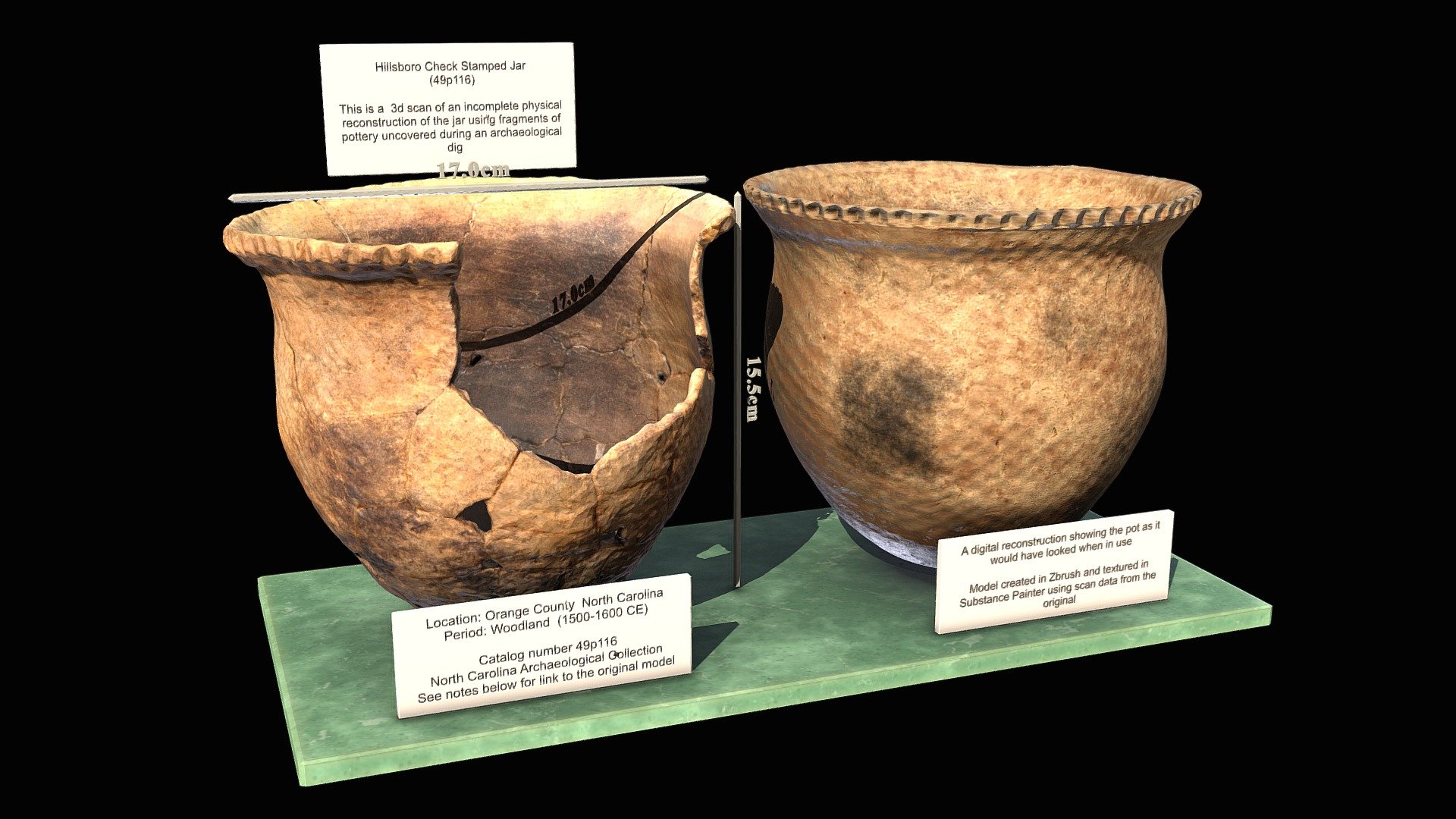 Hillsboro Check Stamped Jar - reconstruction - Download Free 3D model ...