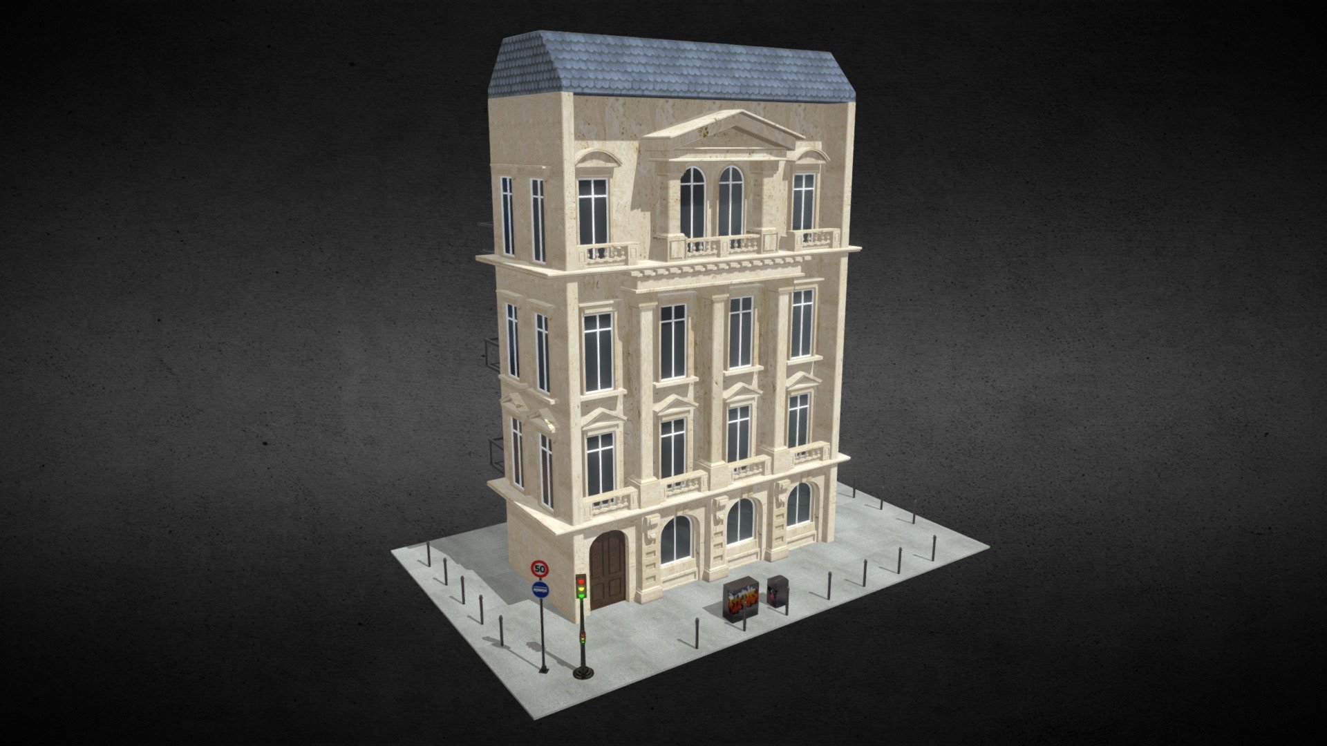 Haussmann-inspired Building - 3D model by JadeBousquet [325904f ...