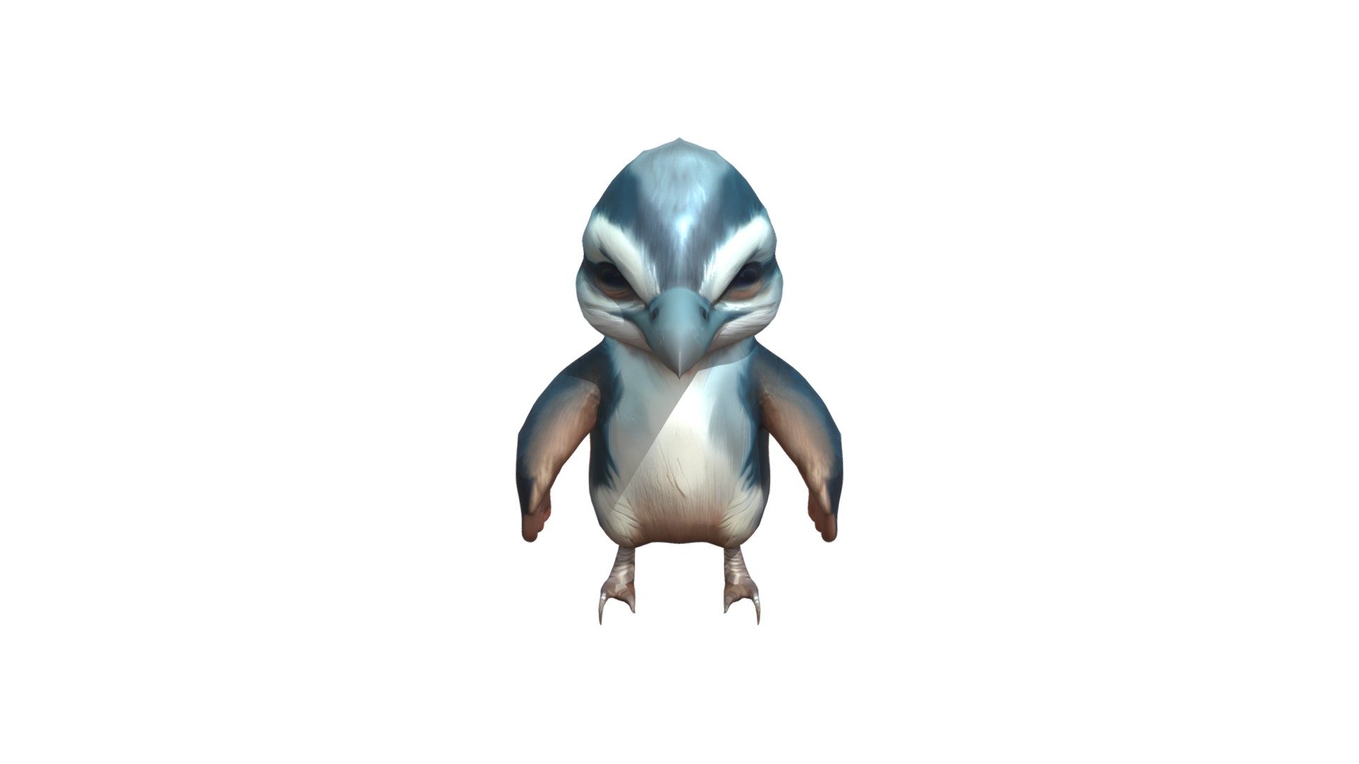 Anthropomorphic bird with realistic feathers - 3D model by ...