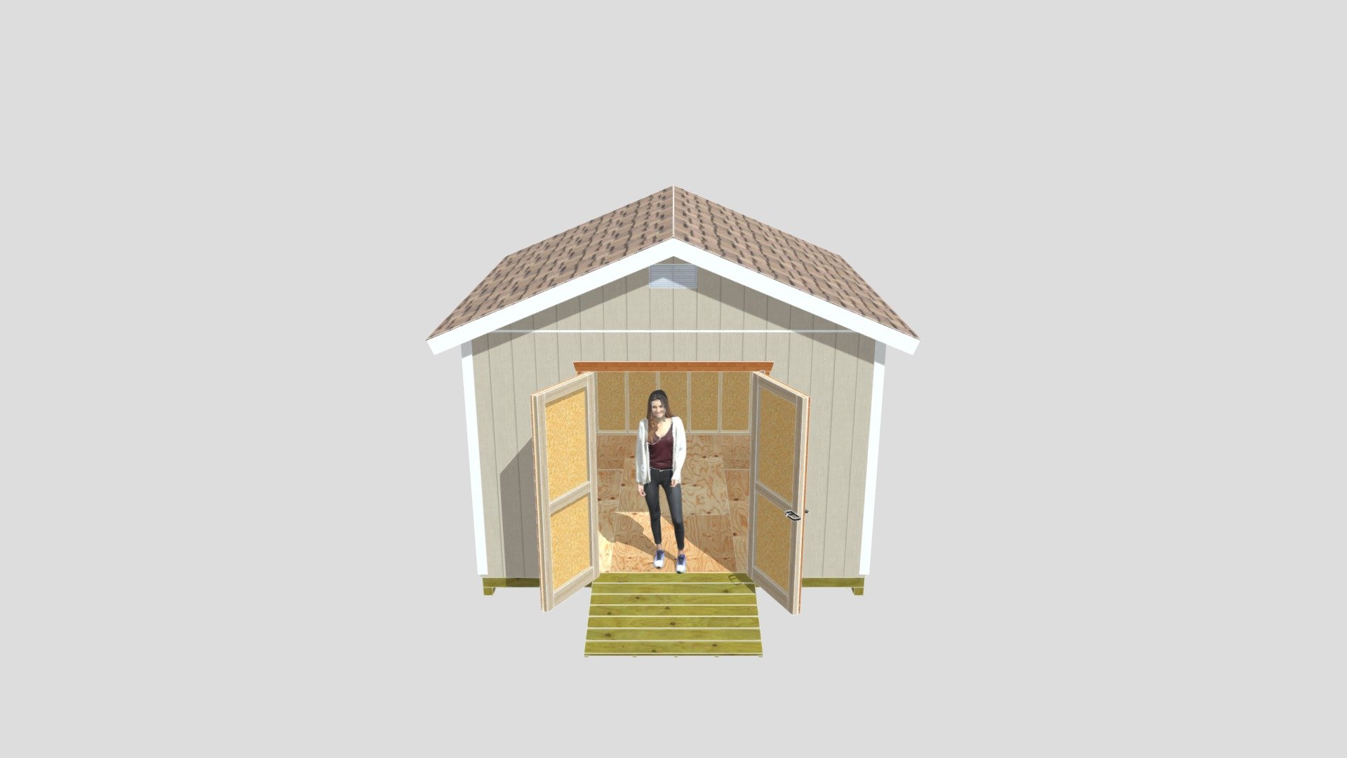 12x12 Gable Shed Plans - 3D model by shedking [326b497] - Sketchfab