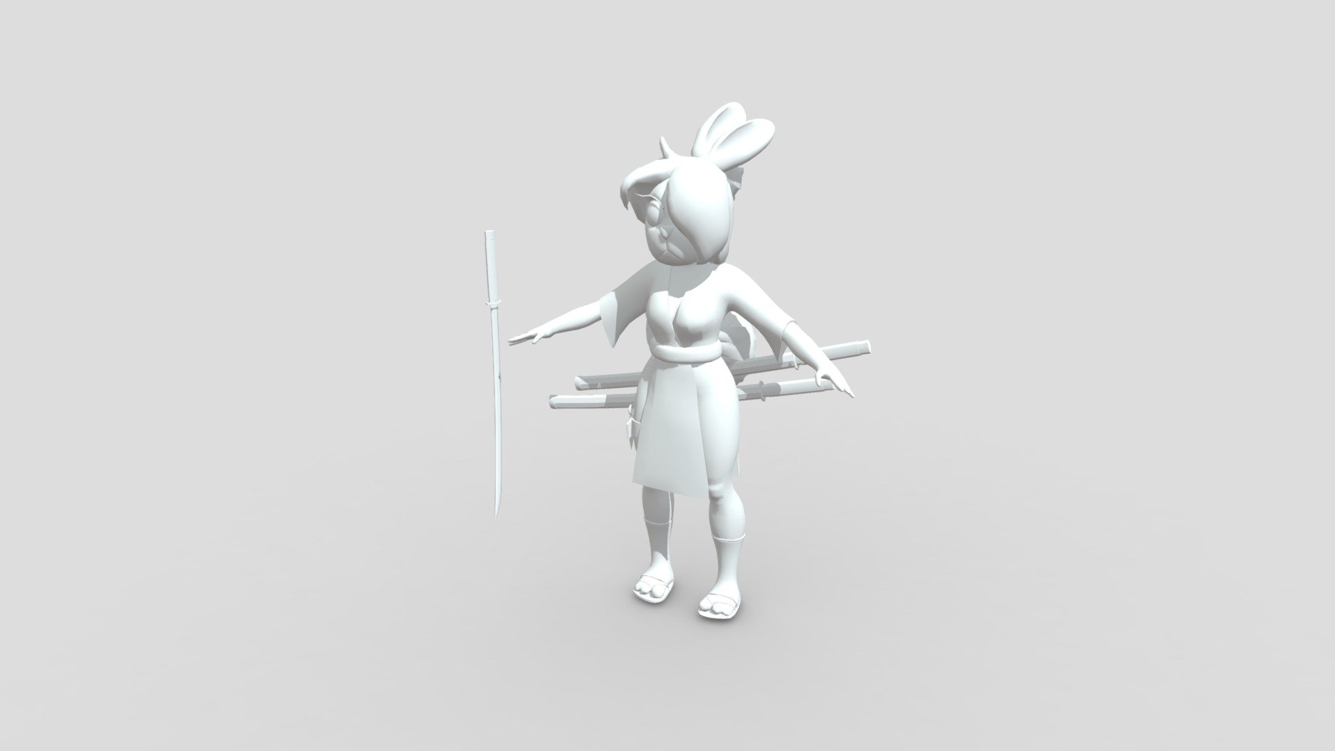 Lapin samurai Mochi - Download Free 3D model by lyonink [327a410 ...