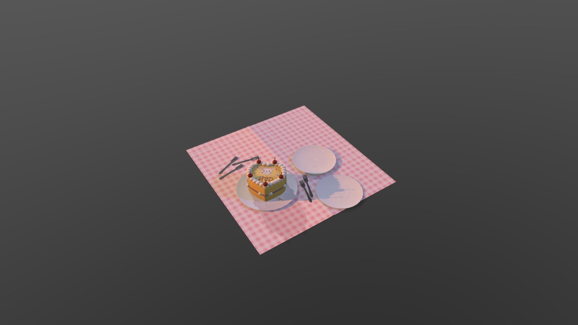 Low Poly Birthday Cake Scene - 3D model by leeka508 (@kaitlinlee ...