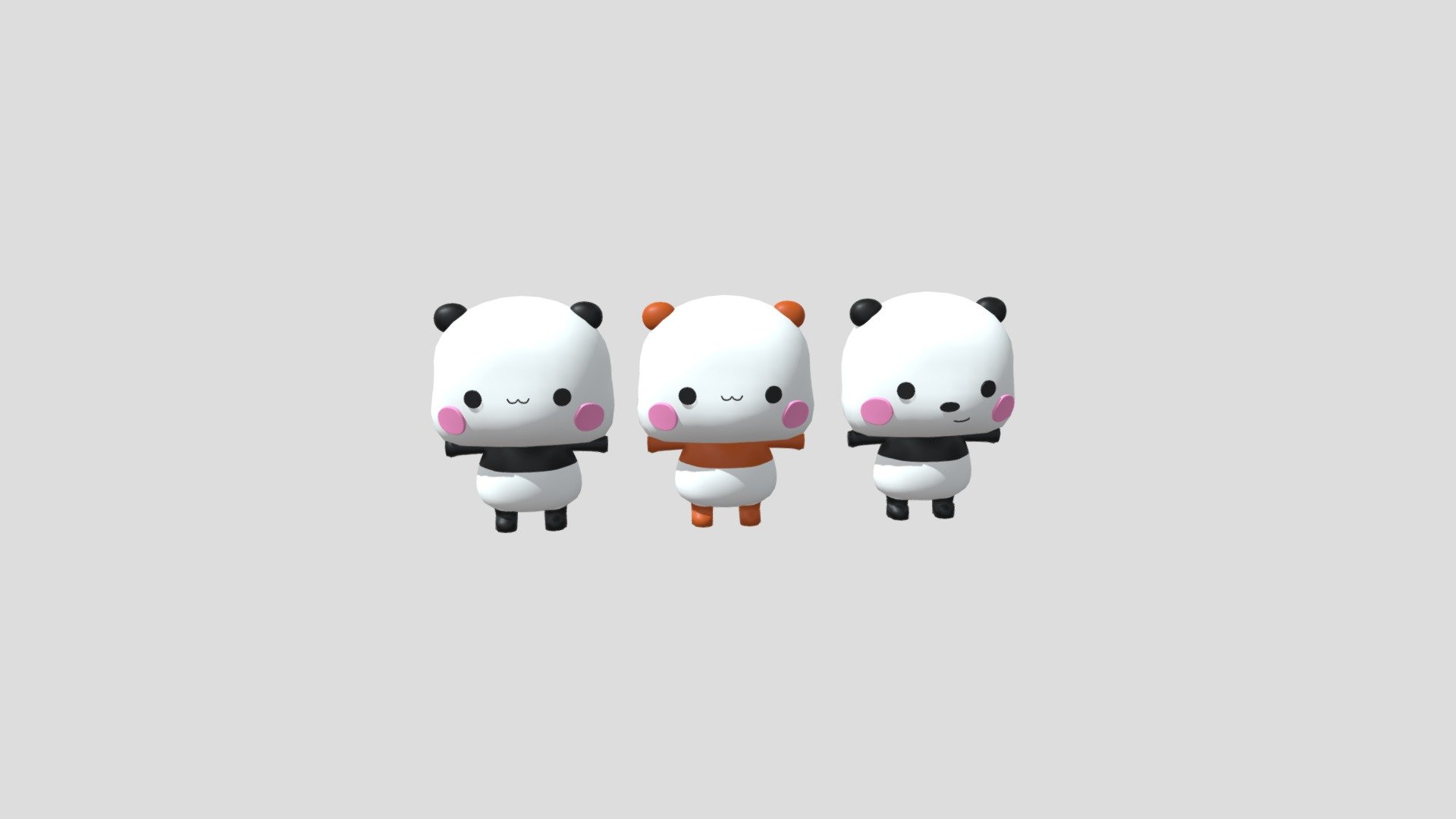 Three Cute Pandas - Download Free 3D model by Nezuko_Kawaii [327dcb6 ...