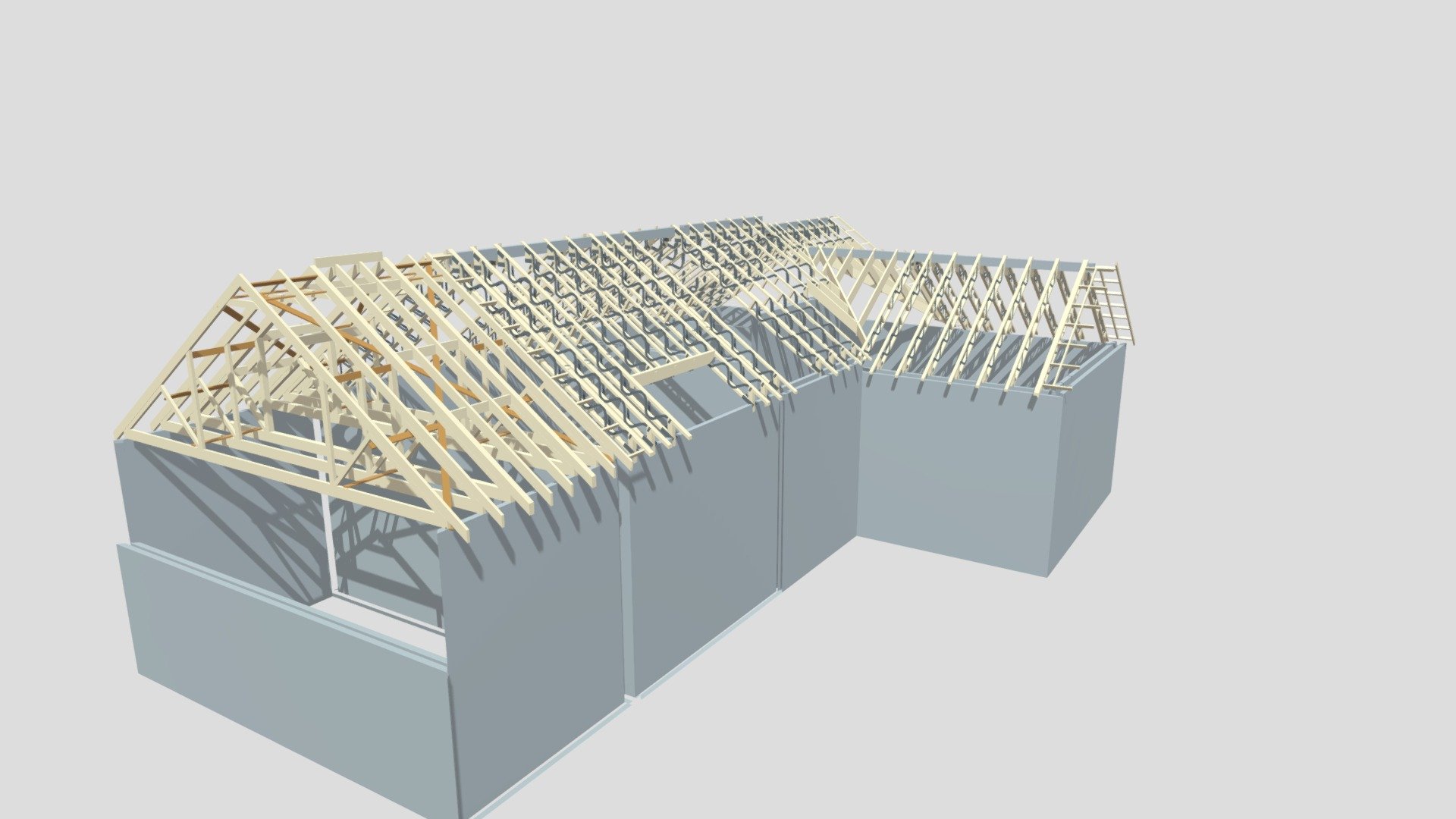 Q36993 Metal Web Rafters and Attic Trusses - 3D model by srgrice ...