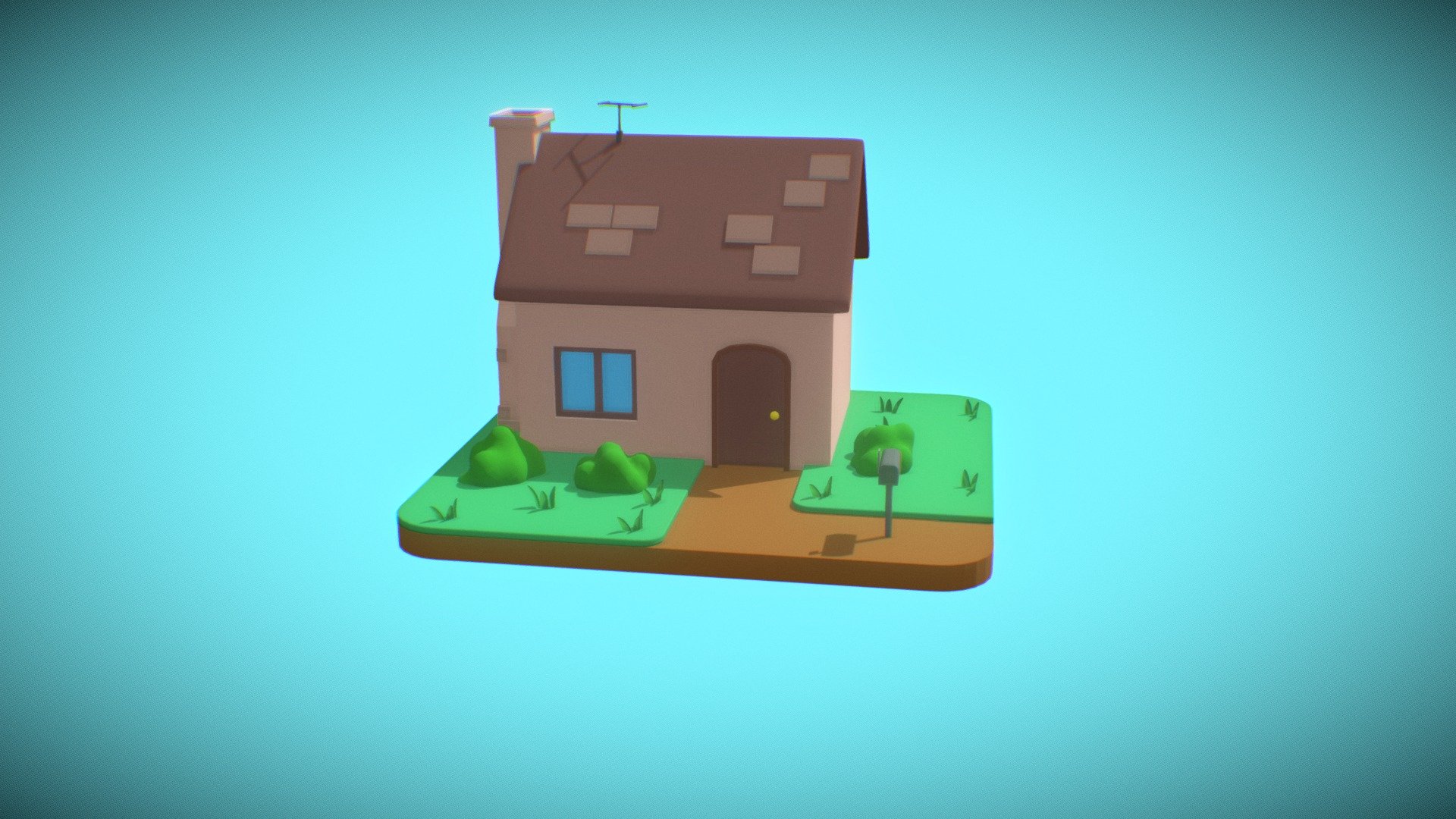 Simple Toon 3D House - 3D model by Yuri Rossi (@perxgamer) [3283cd2 ...