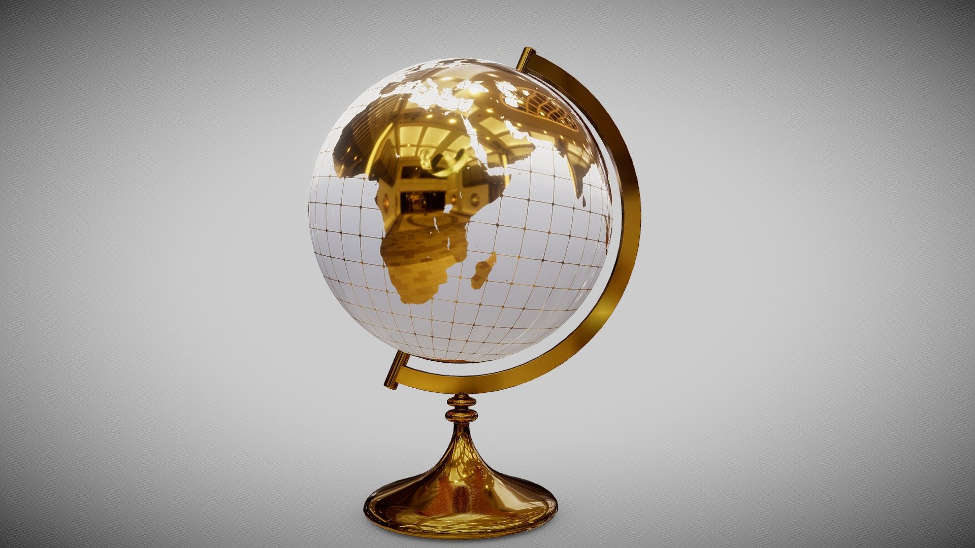 Golden Globe Decoration - Download Free 3D model by Nicholas-3D ...