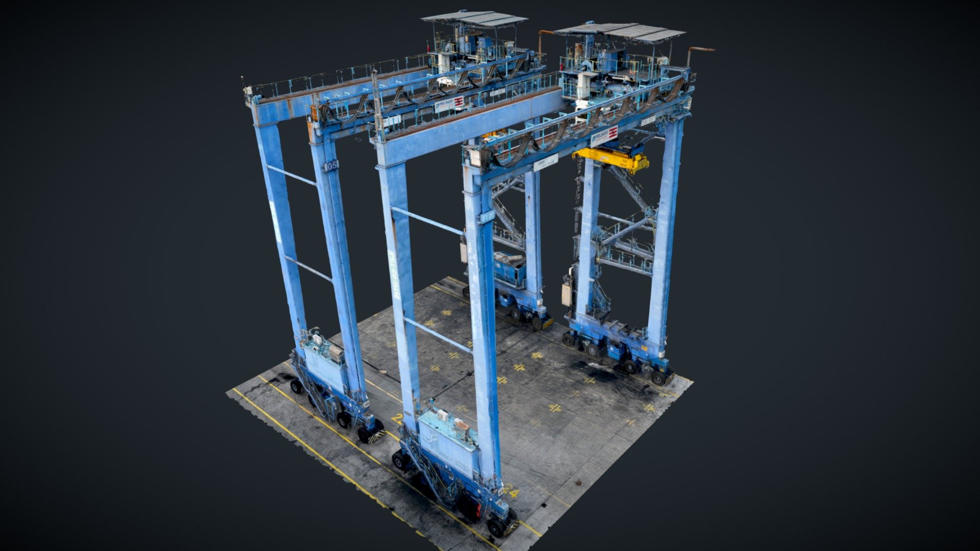 Rubber Tired Gantry Crane - 3D model by kennarotama [3289673] - Sketchfab