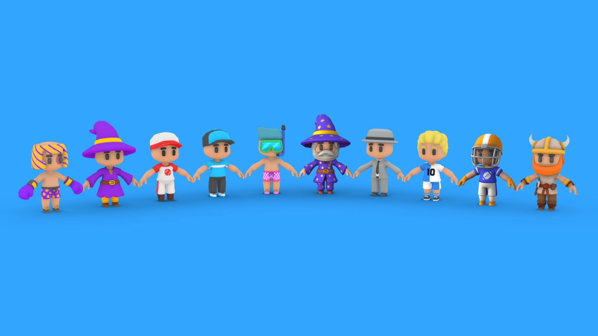 Hyper Casual Character Pack - Stylized Lowpoly - Buy Royalty Free 3D ...