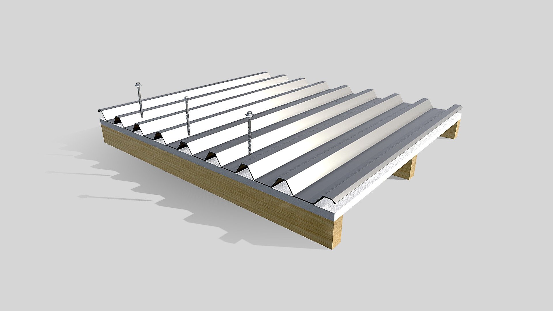 IBR Steel Roofing Sheet - Lamdaboard Timber - 3D model by Engineering ...