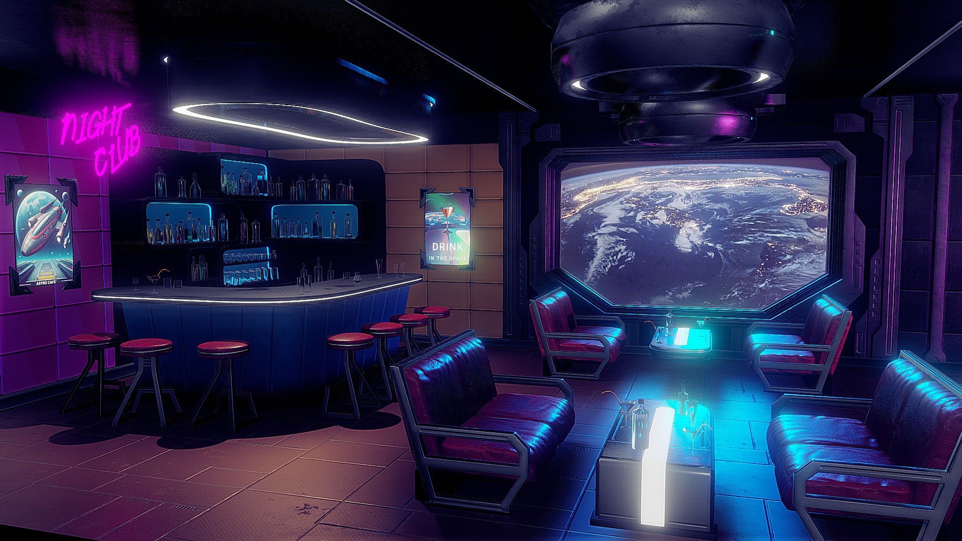 NightClub - Futuristic Pub Ambience (Asset) - Buy Royalty Free 3D model ...