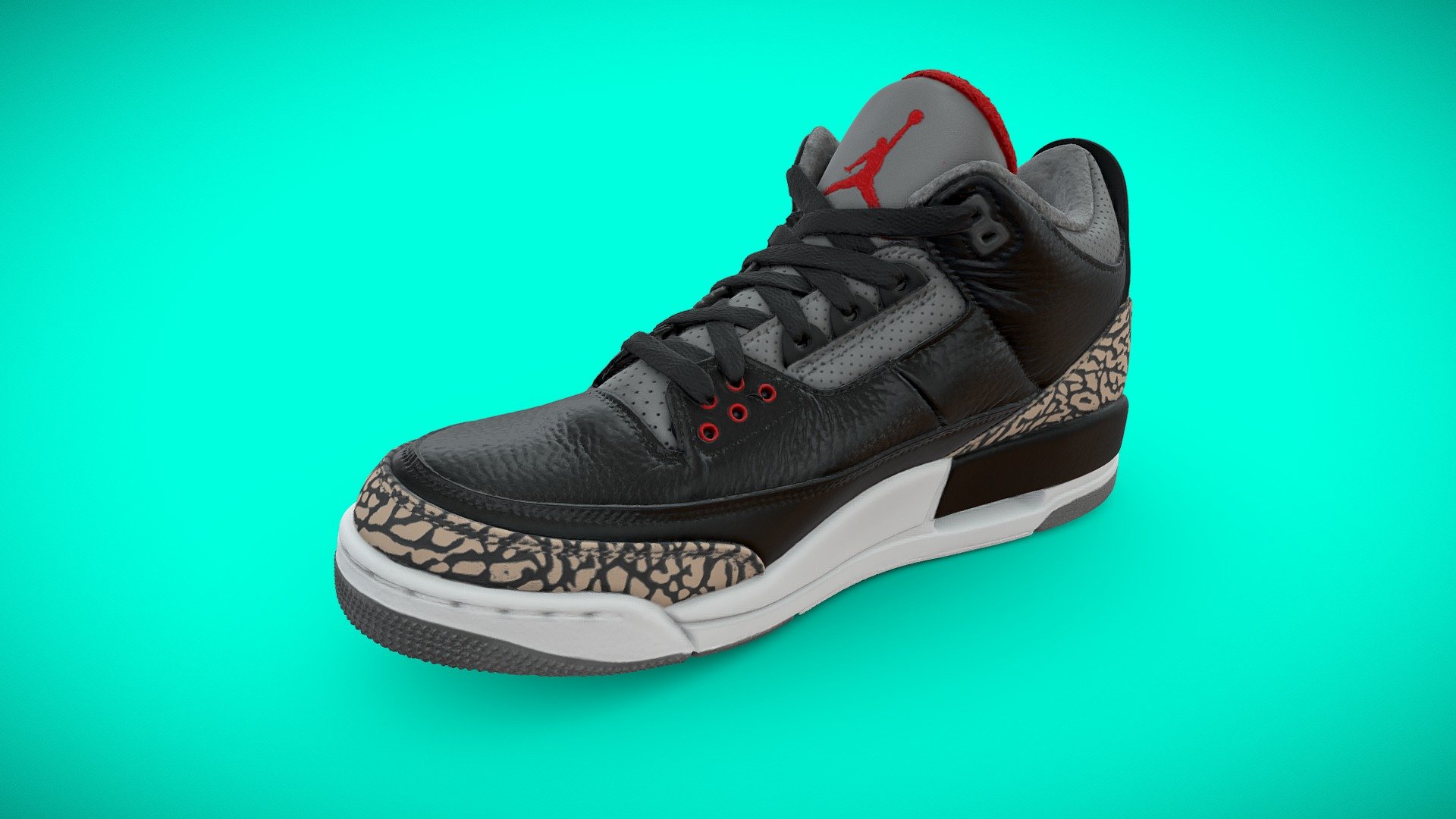 CI3D Jordan 3s Hi-Res Scan - 4k Map - W/Sole - 3D model by ...