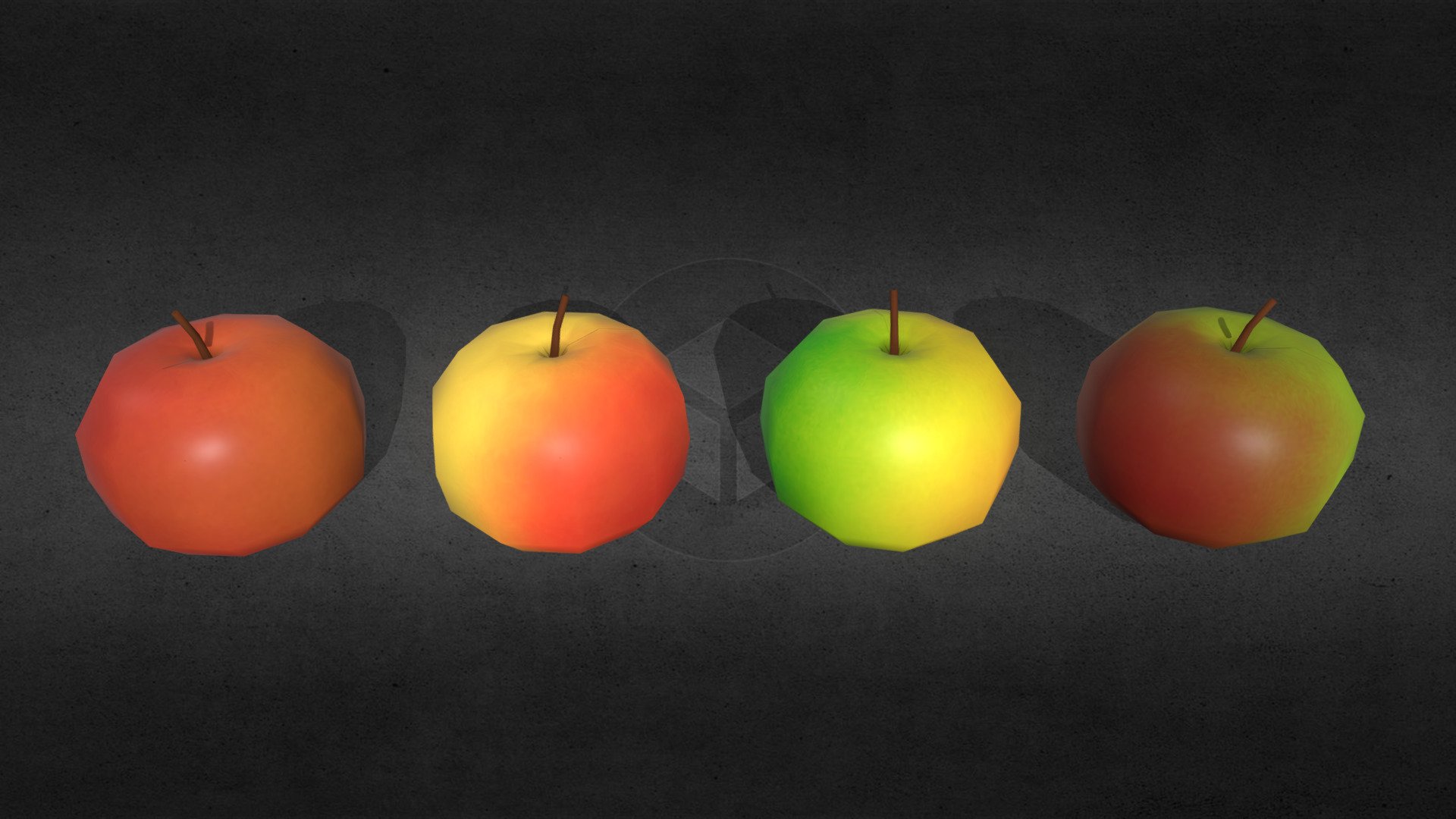 4 Apples as low poly set - Download Free 3D model by FunWithBlender ...