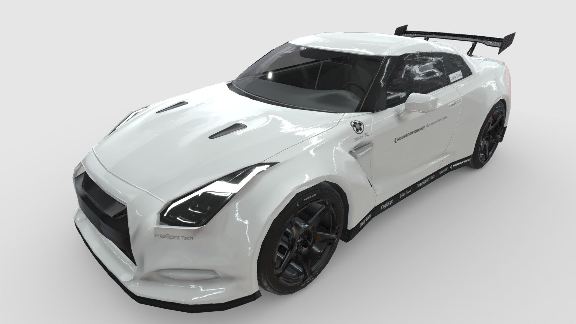 Nissan GT-R R35 Skyline (Low-Poly) - 3D model by DaveTse [32b3a02 ...
