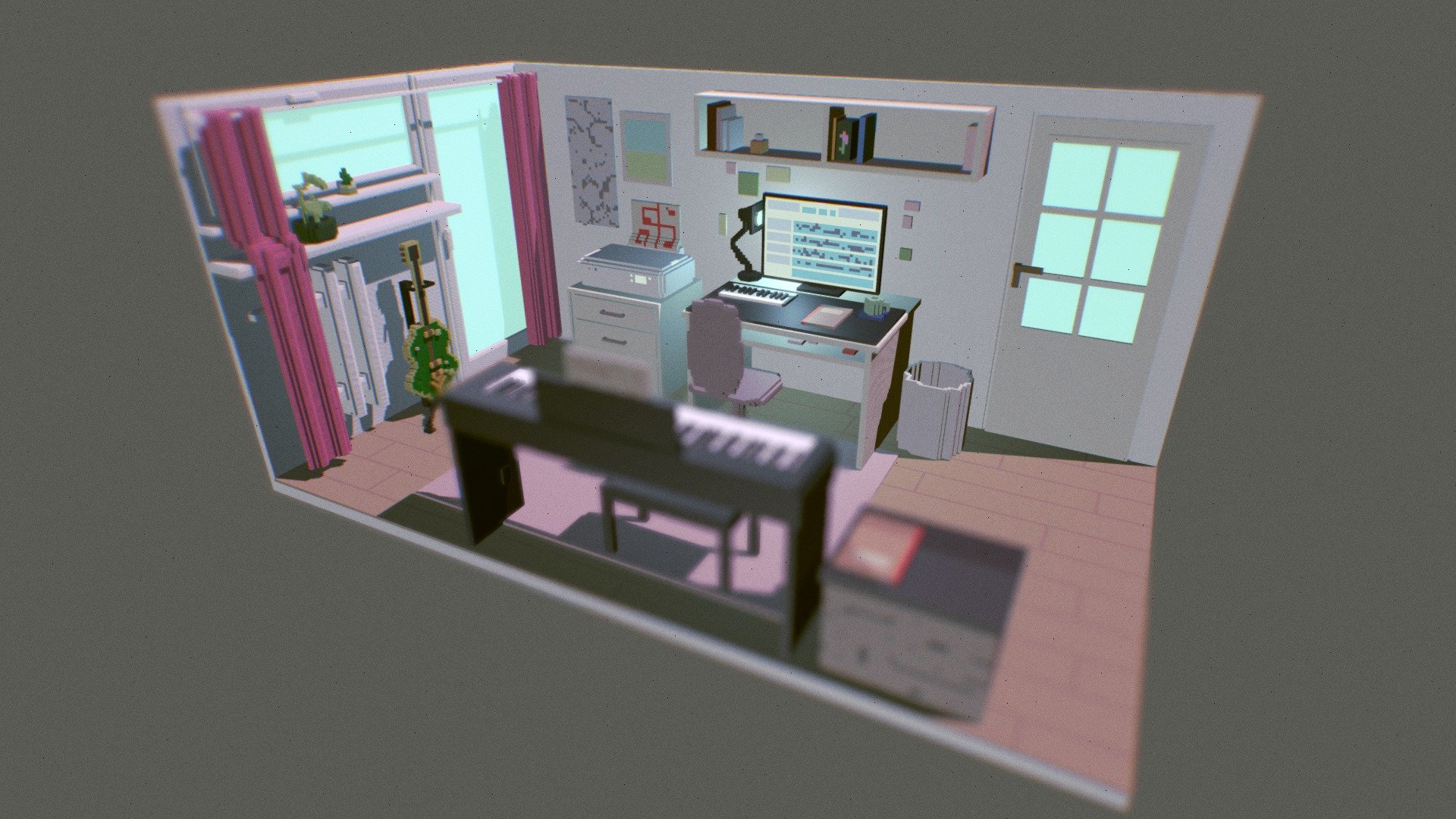recording studio - 3D model by lurai (@s28007) [32c4246] - Sketchfab