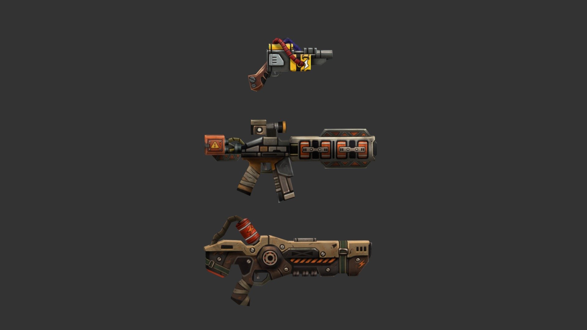 Energy Gun 01 02 03 - 3D model by CC (@ccsf) [32c5b31] - Sketchfab