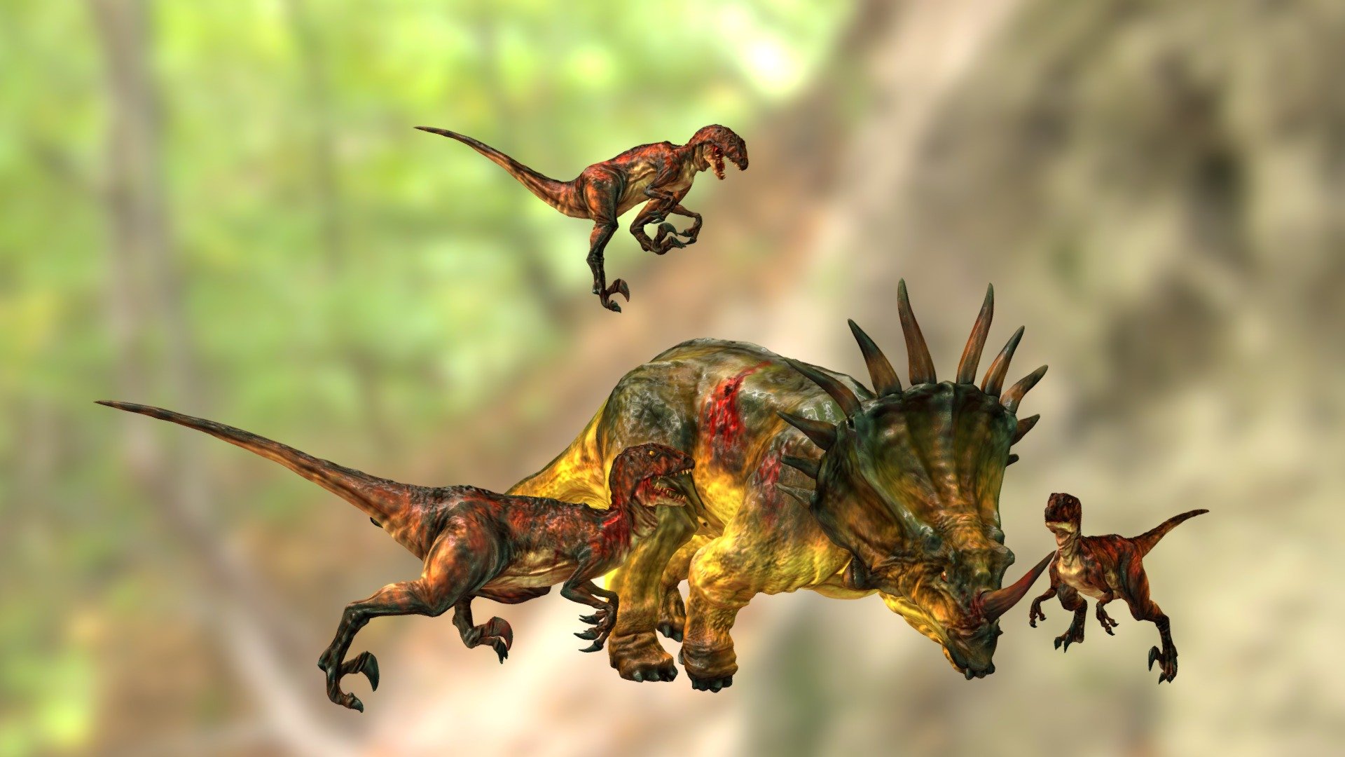 Styracosaurus VS Deinonychus 戟龍VS恐爪龍 - 3D model by s13632112 [32c680d ...