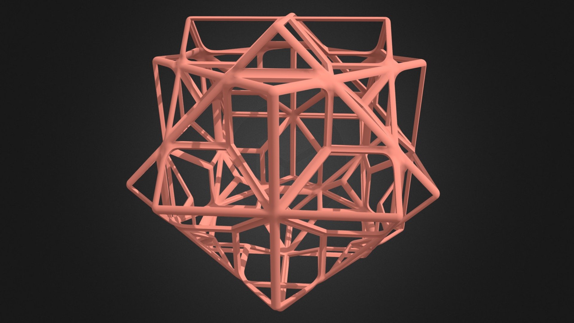 Wireframe Shape Compound of Three Cubes - Buy Royalty Free 3D model by ...