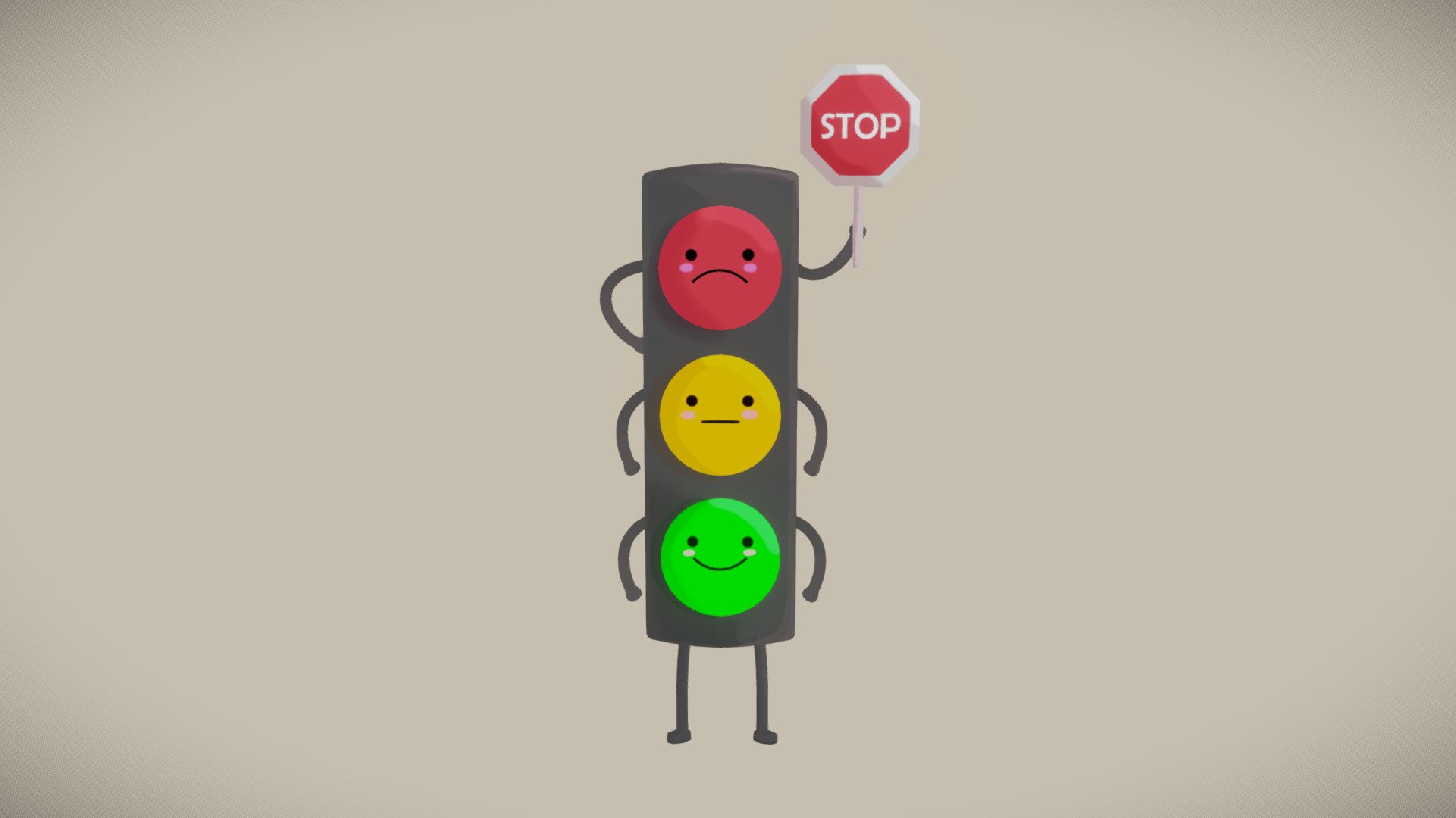 Cute traffic light - 3D model by Liseuh [32cc3e7] - Sketchfab