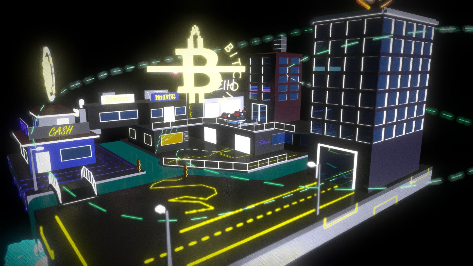 Bitcoin City - 3D model by miltonhdr (@miltonhdr1) [32d1d29] - Sketchfab
