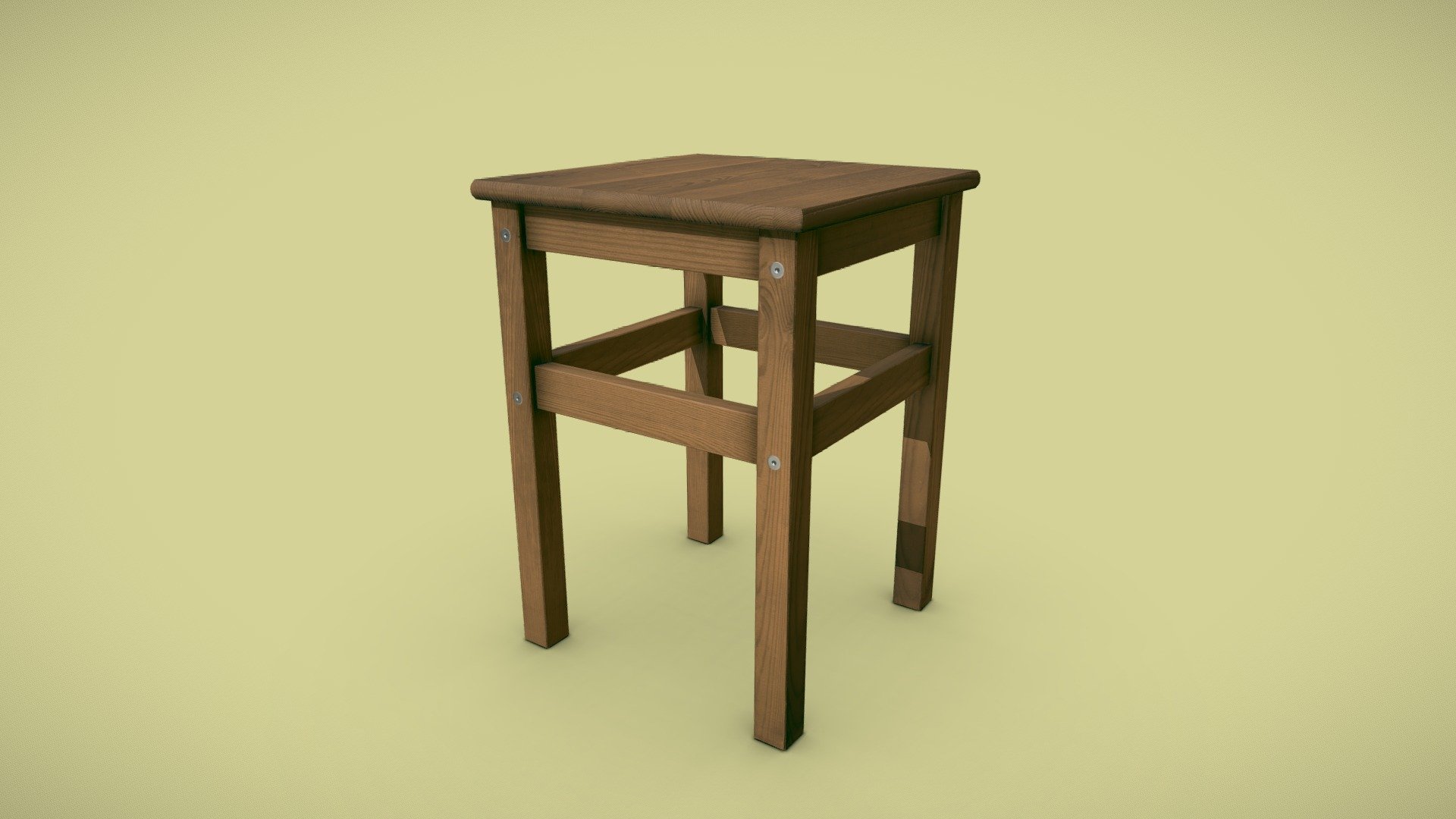 Wooden Stool (Free model) - Download Free 3D model by Riejoncer ...