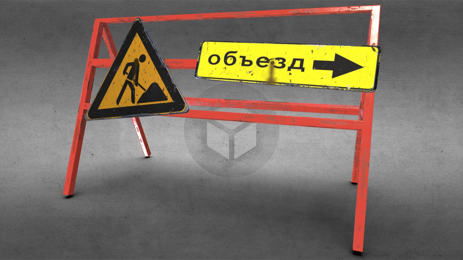 Warning sign - Download Free 3D model by vodiva83 [32d8558] - Sketchfab