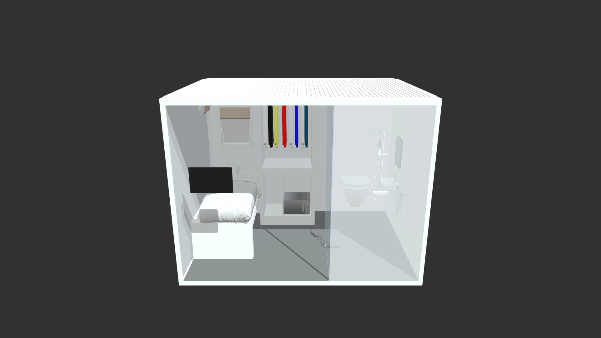Single Room Layout - 3D model by JackCarter24 [32de679] - Sketchfab