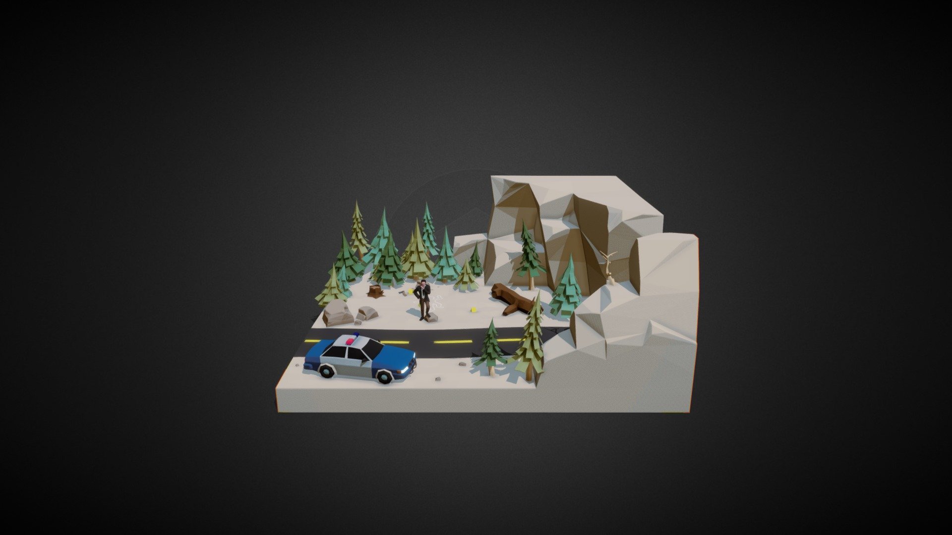 Road In The Wood - 3D model by suhackis [32e25a2] - Sketchfab