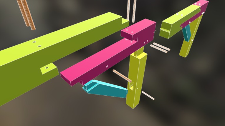 Pegged Bladed Scarf Joint - 3D model by Timber Frame HQ (@timberframehq ...