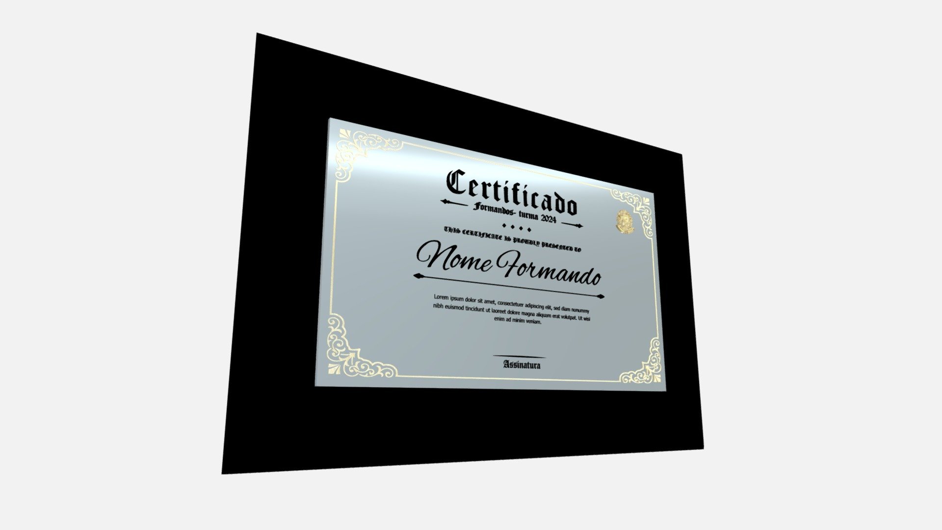 Diploma em Aço - 3D model by maisfoco (@naomais) [32e95bf] - Sketchfab