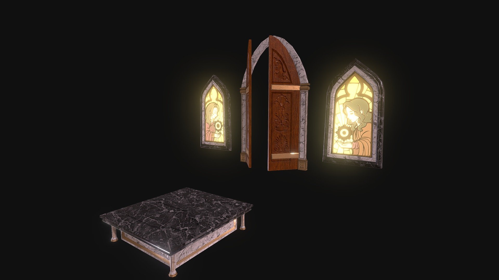 Clockwork Cathedral - Podium, Door & Window - 3D model by Alek ...