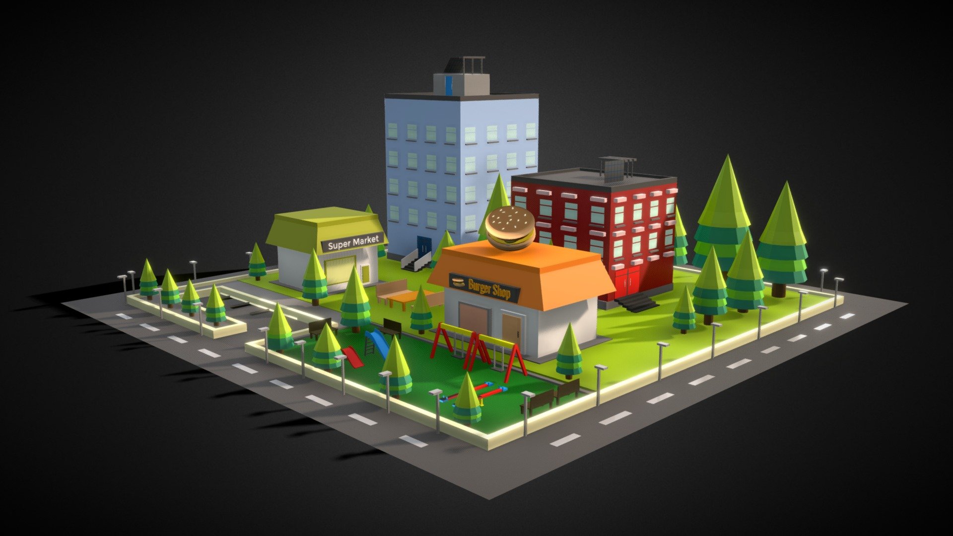 Little Low Poly City 3D - Buy Royalty Free 3D model by MWHD Models ...