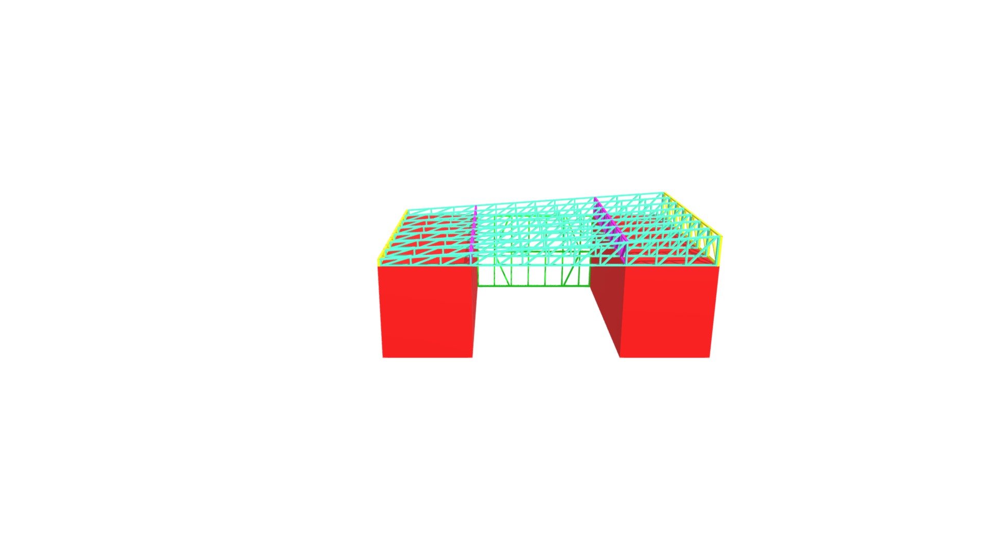 4m gap 20ft Container Framing with Back Wall - Download Free 3D model ...