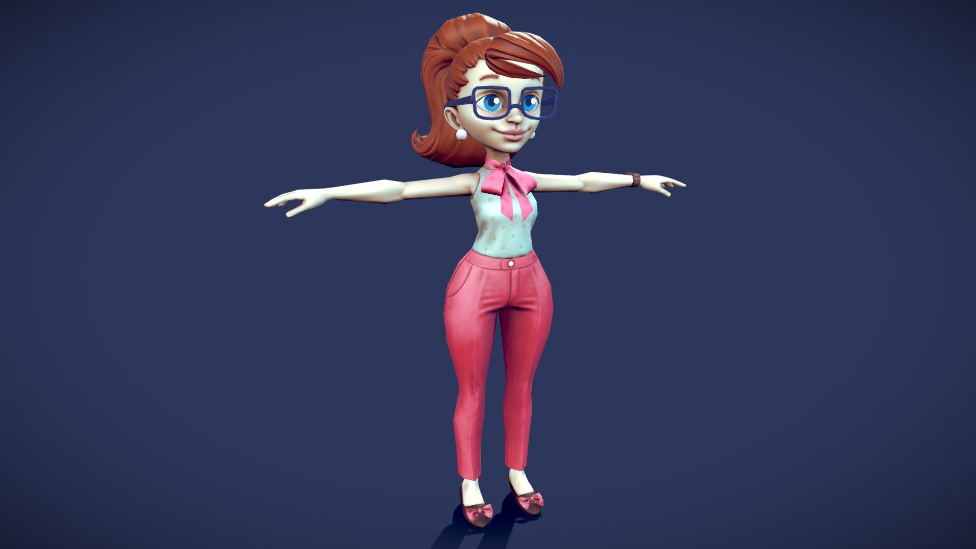 Stylized female character - low poly - 3D model by danider [32fc0c7 ...