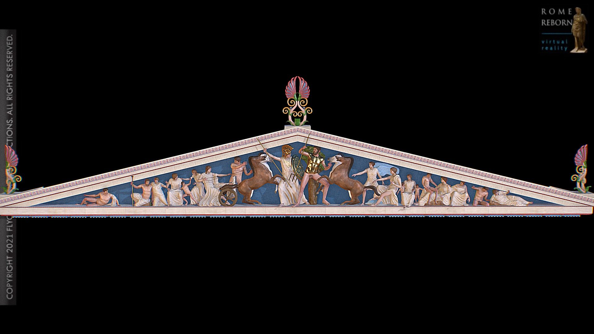 Parthenon West Pediment Restored - 3D model by Flyover Zone ...