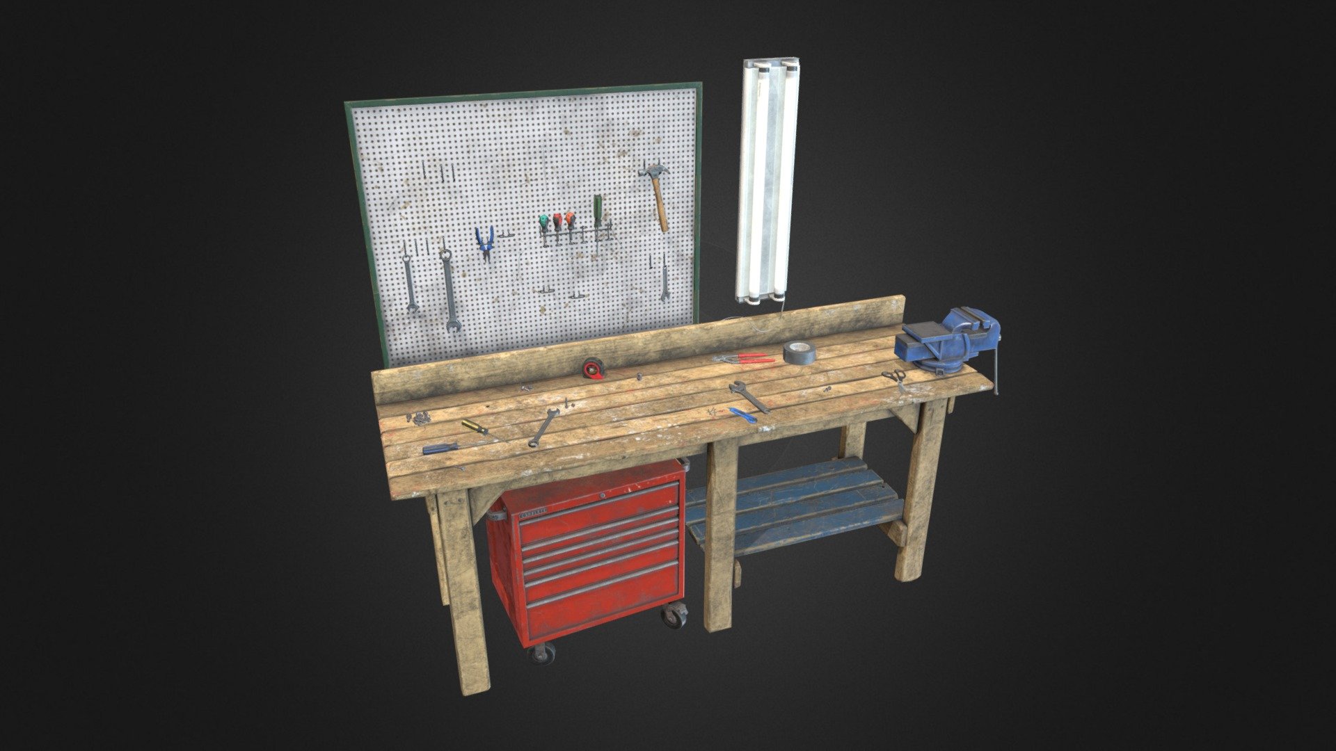 Old work bench - 3D model by 3Dji [33070e9] - Sketchfab