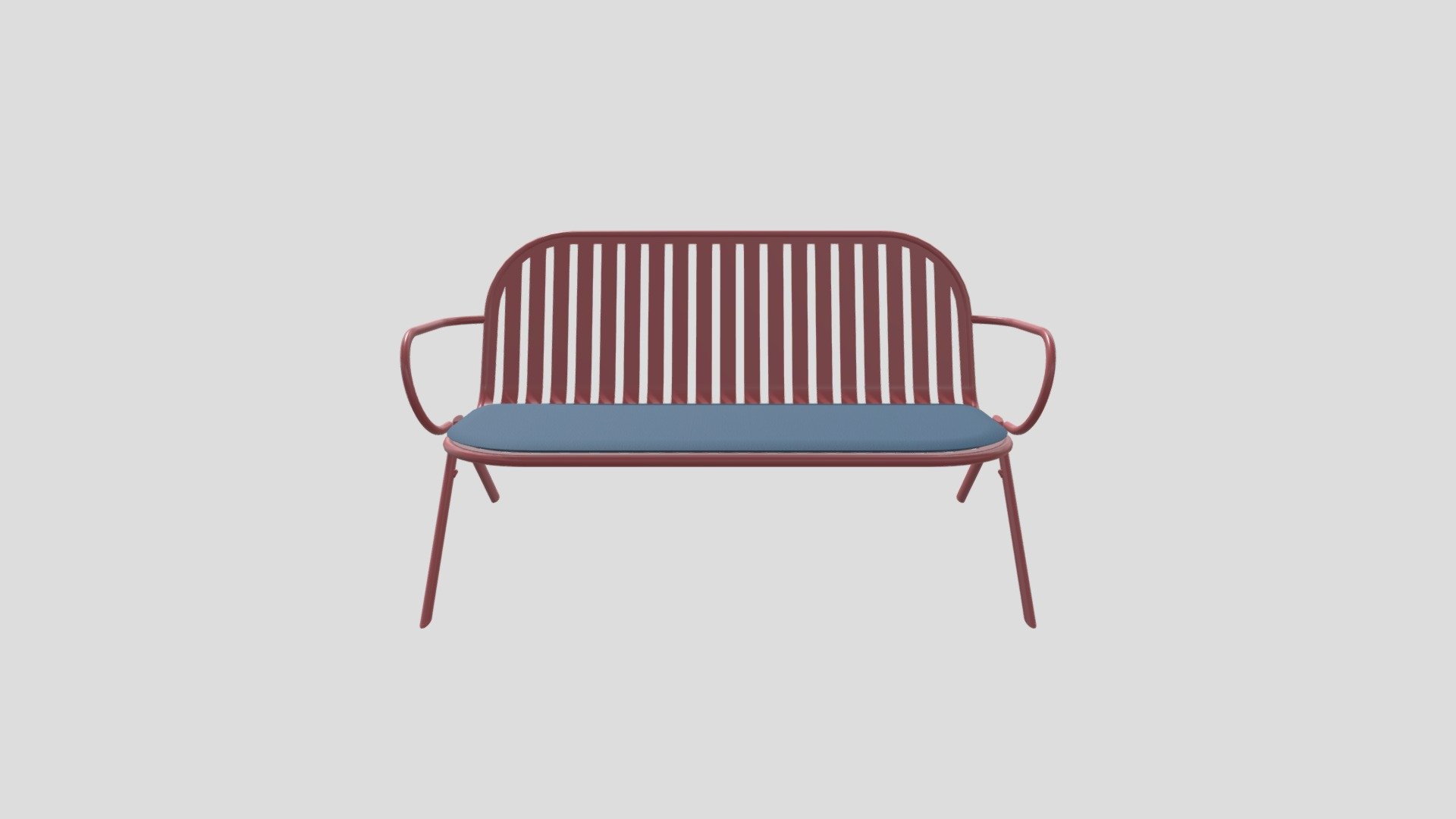 Jos Two Seater Sofa - Rhubarb - Dark blue Seat - 3D model by metaggio ...