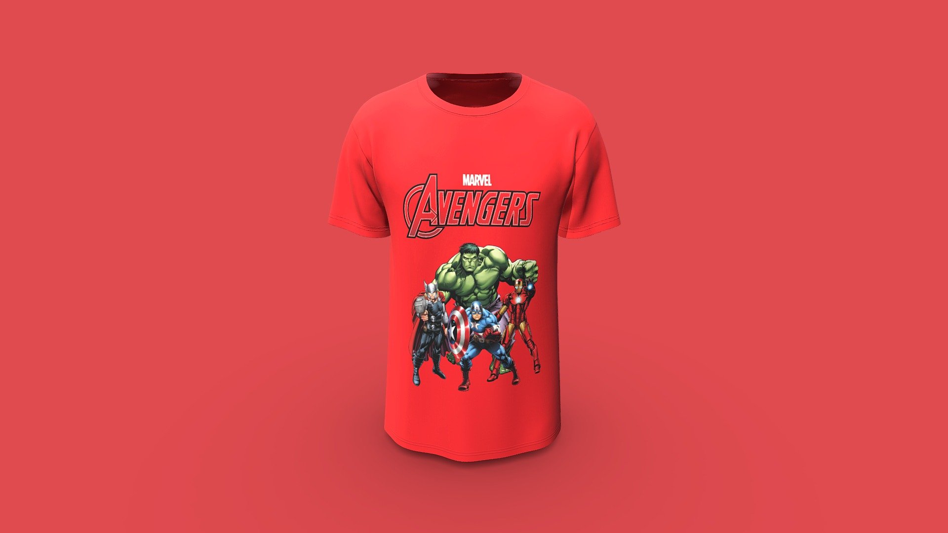 Superhero Round Neck Tee Design - Buy Royalty Free 3D model by Apparel ...