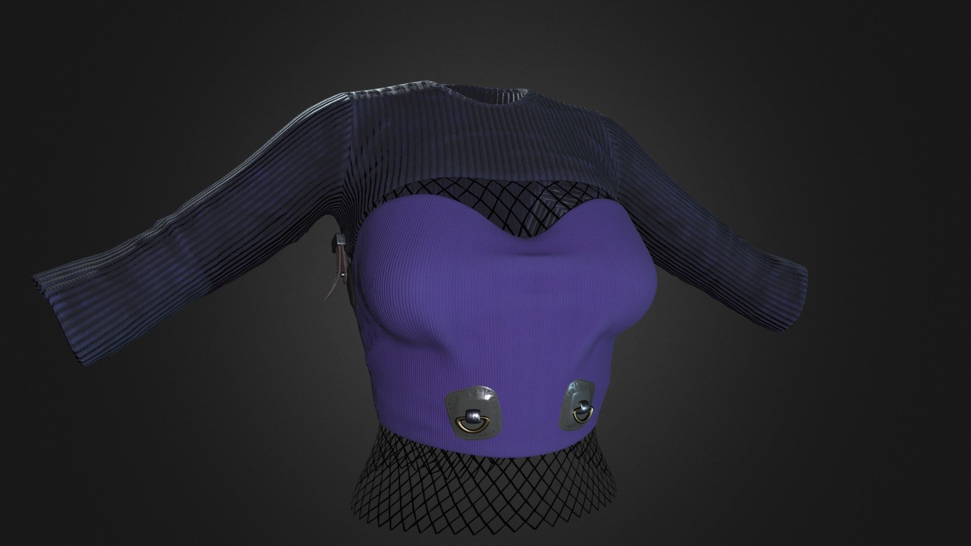 Shrug with Crop top and Fishnets - 3D model by Kaisermed3xx [331347e ...