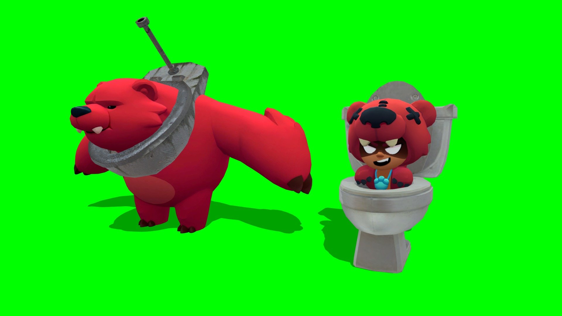 Nita Toilet & Bruce Toilet — Brawl Stars - Download Free 3D model by ...