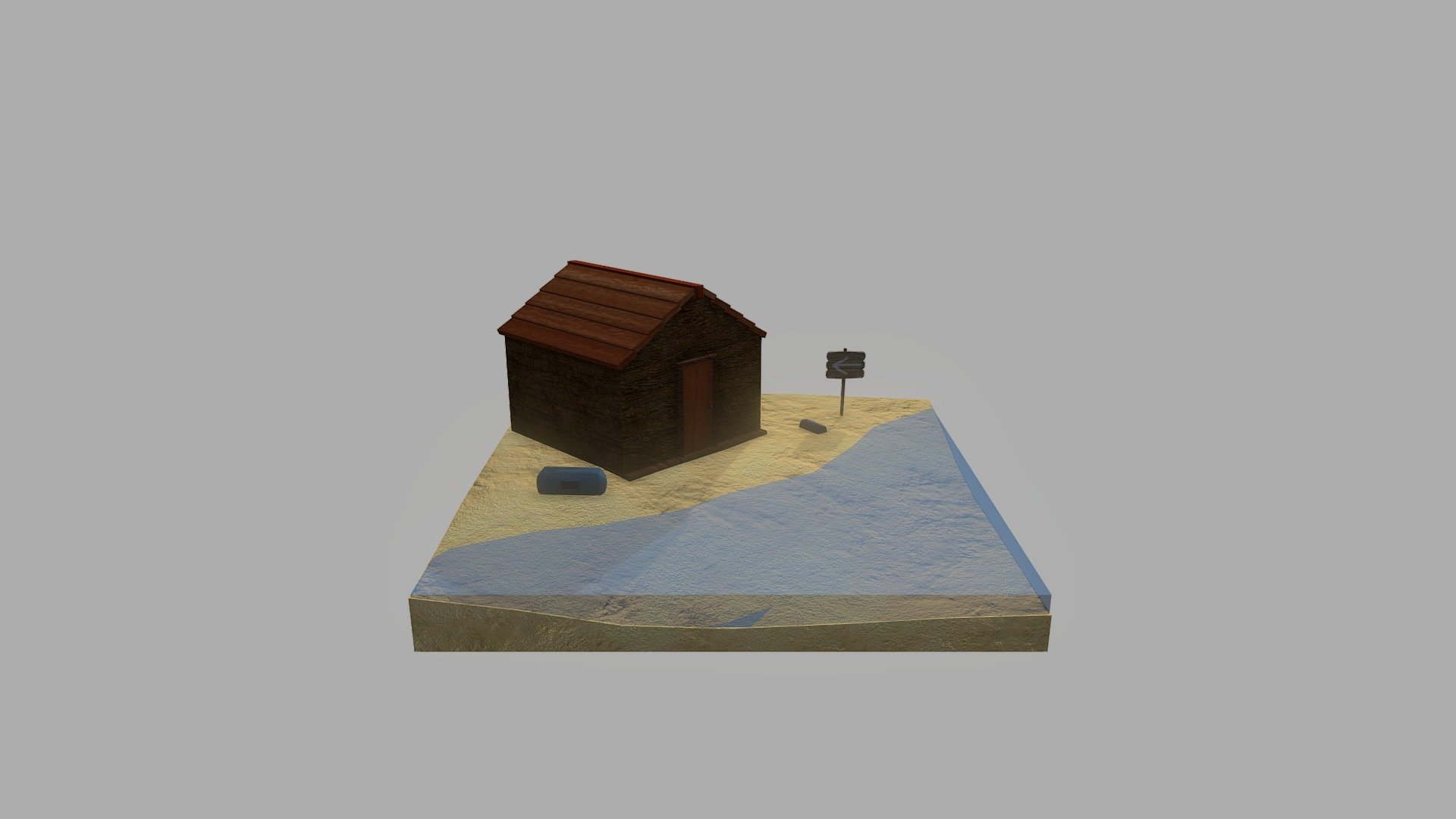 Beach Shed Diorama - 3D model by rkbinder [33174f7] - Sketchfab