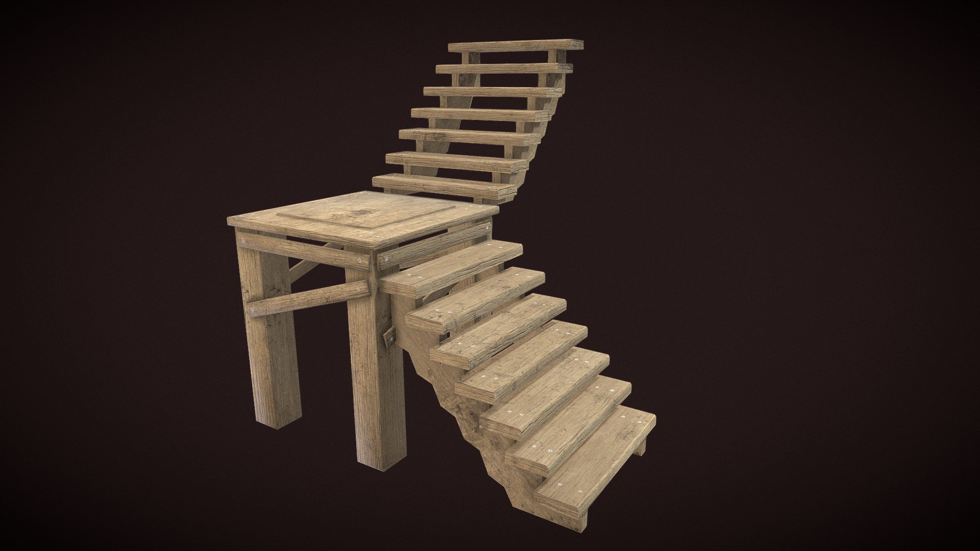 Wood_staircase survival game - Buy Royalty Free 3D model by WIVEX ...