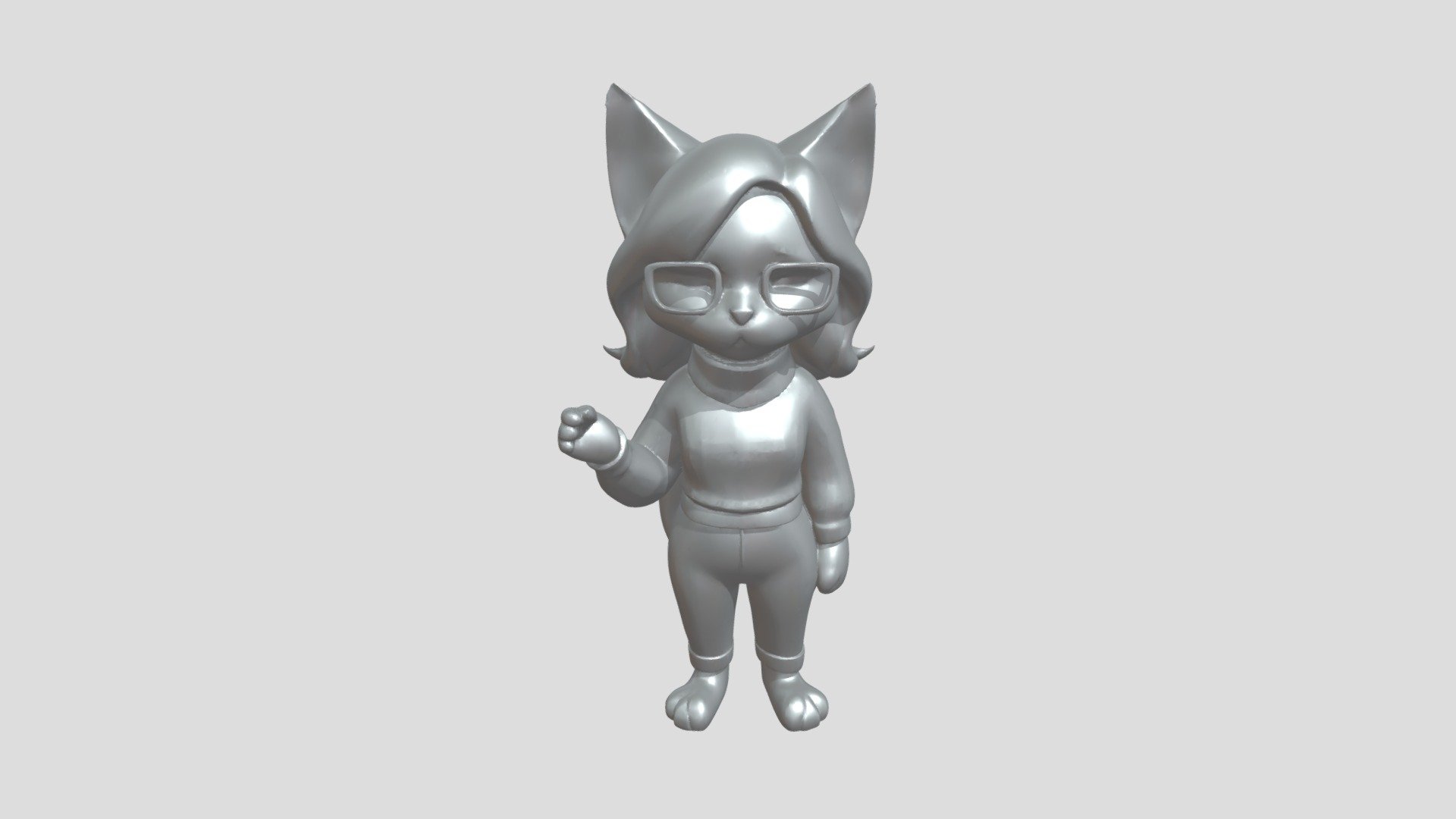 cartoon cat-person character from behind - 3D model by gyla514 [331e323 ...