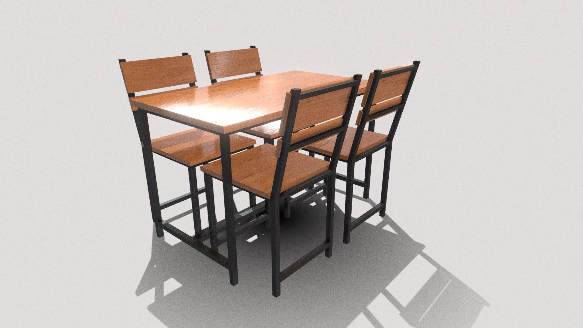 Coffee Shop Chair and Table wood design - 3D model by cuankiproduction ...