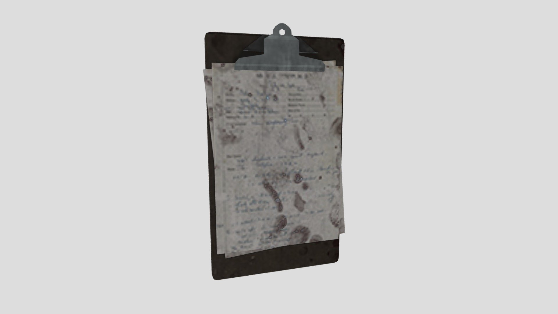 PS1 Style Patient Sheet With Clipboard - Download Free 3D model by Jan ...