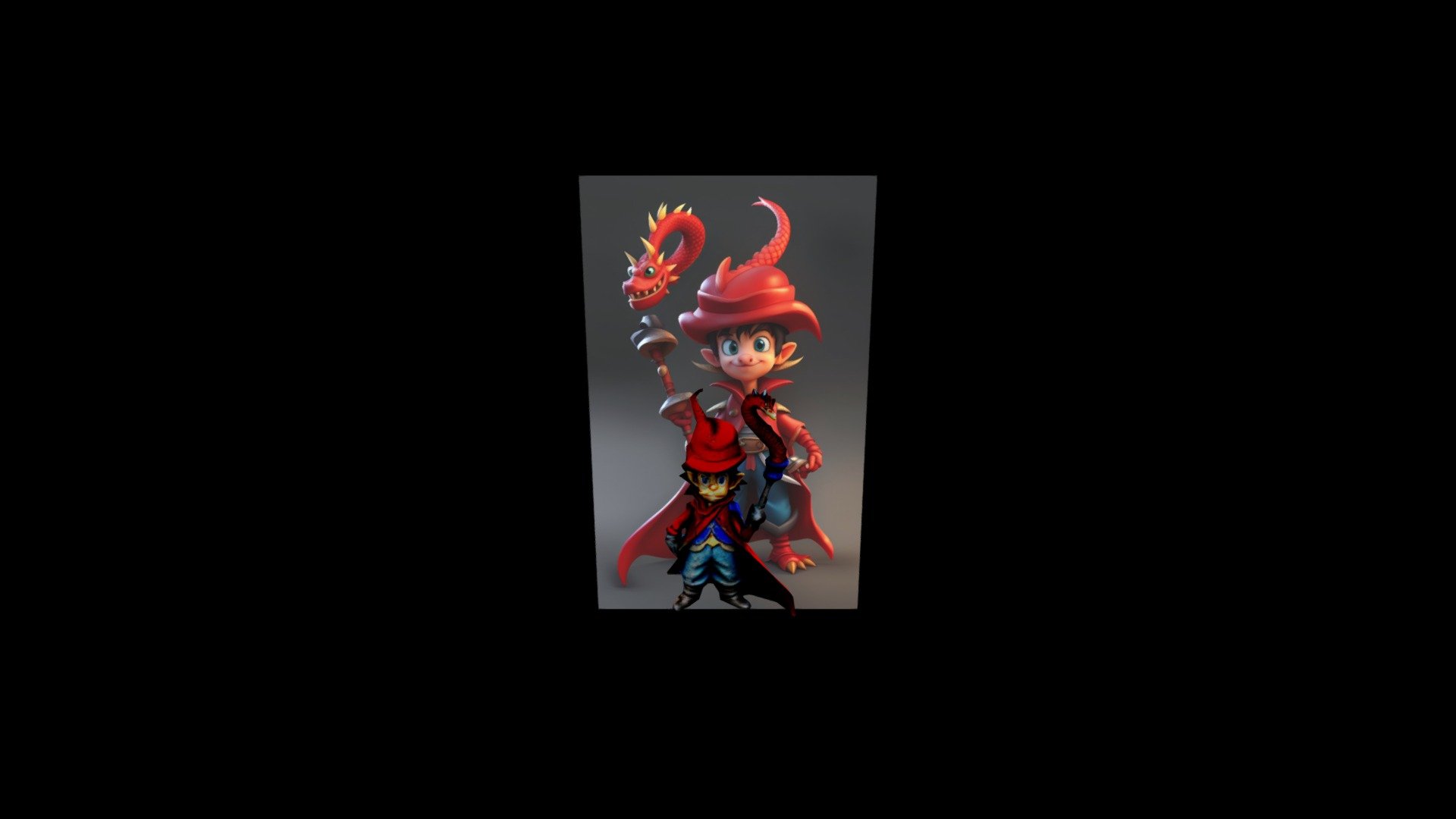 "Red Dragon Knight" A cartoon-style illustrat - Download Free 3D model ...