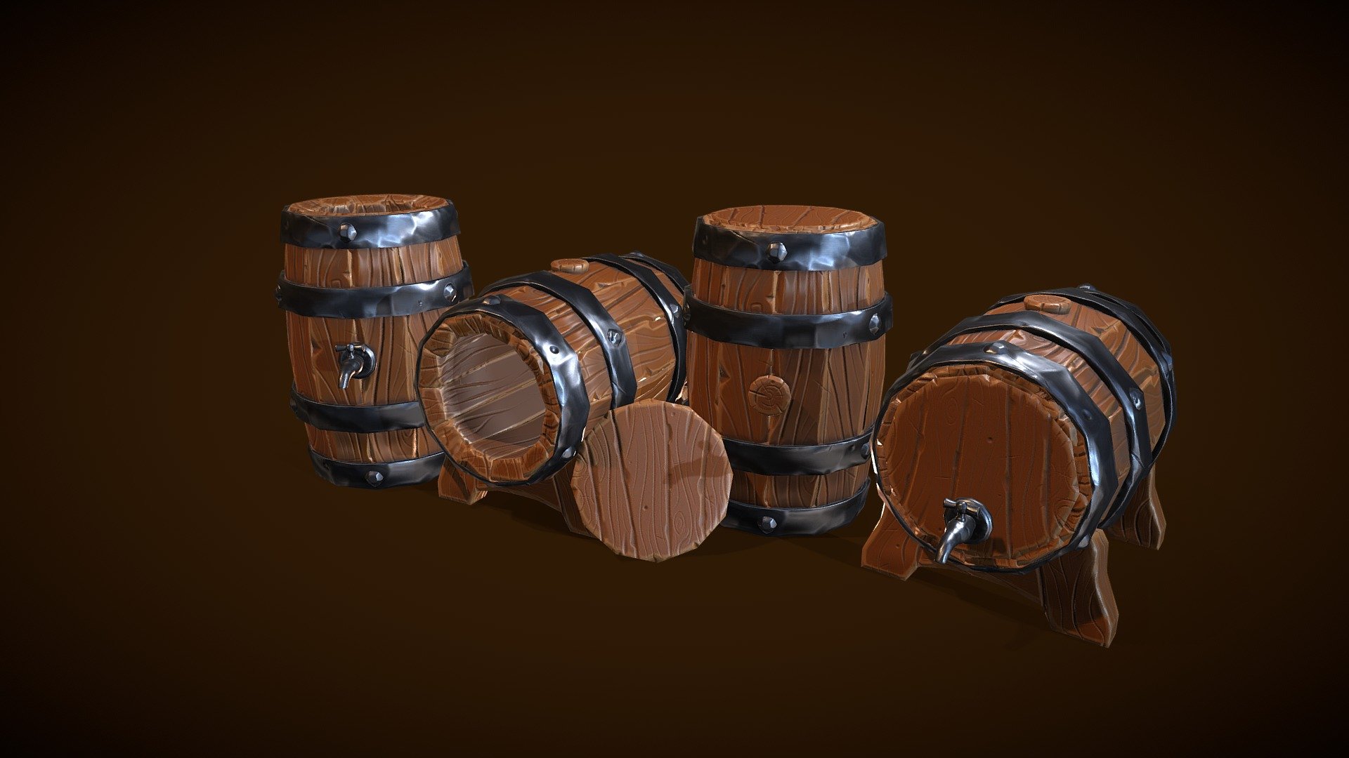 Stylized Barrels - 3D model by Elzewire [33314fd] - Sketchfab
